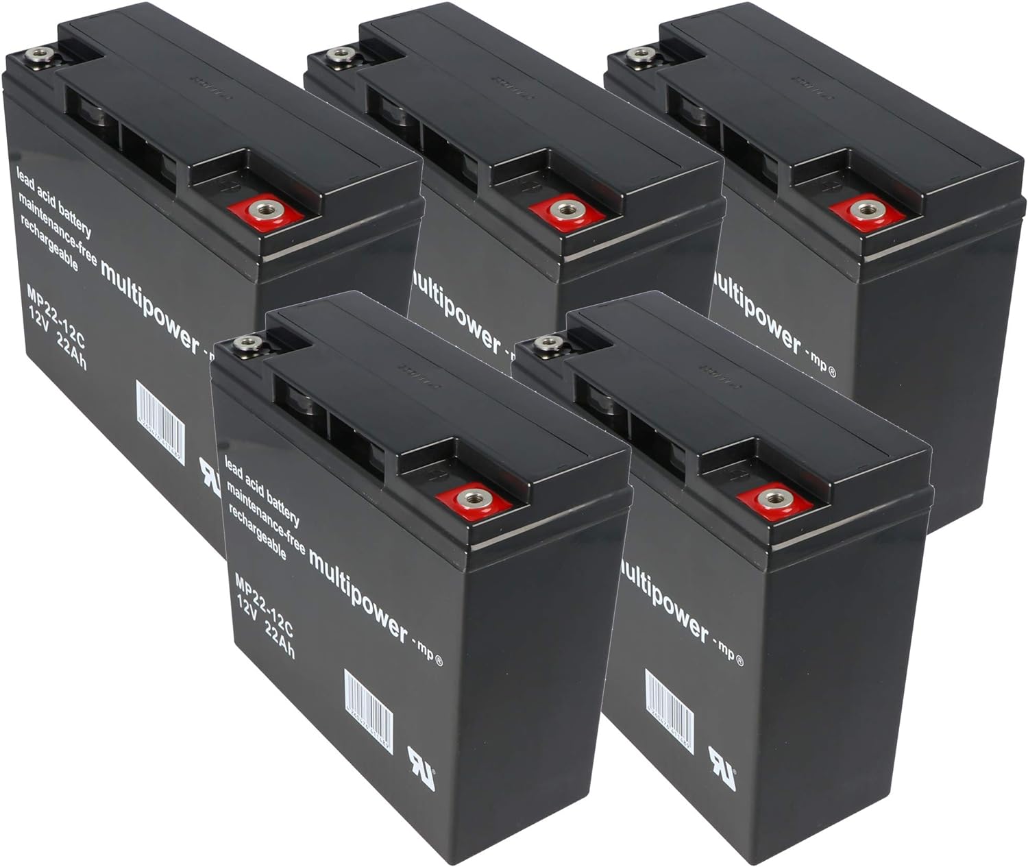5er Pack Akkus 12V 22Ah Blei-Gel | Powerboard-Dealer